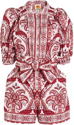 Farm Rio TROPICAL CAMEO OFF-WHITE ROMPER