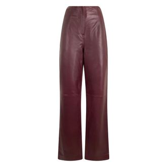 Alberta Ferretti Lederhose - - Trousers - Damen - Braun - XL
