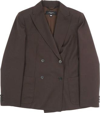 Max Mara Femme, Vestes, Brun, Taille: 38 FR Ornati Double-Breasted Blazer