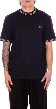 Fred Perry Homme, Tops, Bleu, Taille: XL Logo Front T-shirt