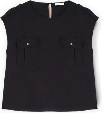 Motivi Oberteil mit seitlicher Drapierung - - Blouses & Shirts - Damen - Schwarzk - XS