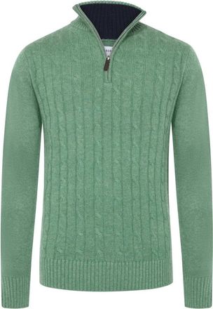 Tom Rusborg Troyer aus Kaschmir mit frontseitigem Zopfstrickmuster in