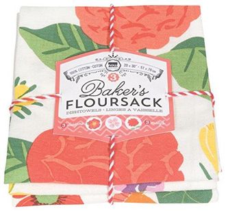 Now Designs Floursack Küchentücher, schnell trocknend, Baumwolle, Handtuch-Set, 3 Stück, Blumen des Monats, 50,8 x 76,2 cm