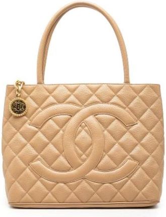 Chanel Sac cabas Medallion Pre-owned - Femme - Pre-owned - Beige - Taille: ONE Size