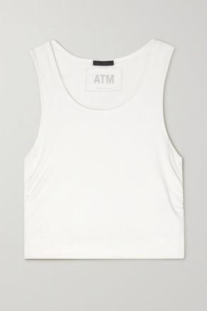 ATM Anthony Thomas Melillo D&eacute;bardeur En Jersey De Coton Pima Stretch &Agrave; Fronces - Blanc