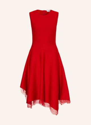 Alexander McQueen Mcqueen Strickkleid Mit Spitze rot