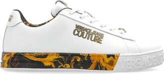 Versace Jeans Couture Femme, Chaussures, Blanc, Taille: 40 EU Chaussures de sport avec logo imprimé