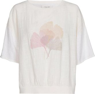 Marie M&eacute;ro Femme, Blouses et Chemises, Beige, Taille: 44 FR T-shirt cr&egrave;me imprim&eacute;