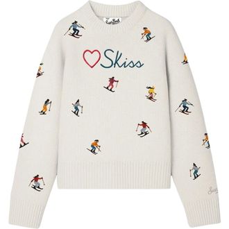 Saint Barth Heron Pullover - - Knitwear - Damen - Wei&szlig; - M
