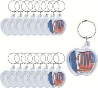 Generic Lot de 50 porte-cl&eacute;s rectangulaires transparents pour photos personnalis&eacute;es, Style 03, taille unique