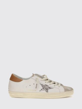 Golden Goose Baskets Super-Star en cuir avec logo paillet&eacute; et effet us&eacute;