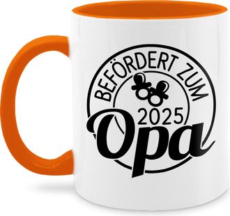 Shirtracer Tasse Tassen 325ml - Großvater - Befördert zum Opa 2025 Kreis - schwarz - 325 ml - Orange - geschenk werdenden opa-tasse opas 2022 haferl 2023 für gro