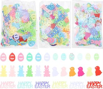 BESPORTBLE 3 St&uuml;ck Pack Osterparty Konfetti mit Hasen K&uuml;ken und Eiern Dekoratives PVC Tischkonfetti f&uuml;r Osterfeiern Basteln und Festliche Anl&auml;sse