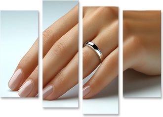 Islandburner Prime Bild auf Leinwand Eleganter Ring an weiblicher Hand mit Maniküre für Schlafzimmer Frauen Nagelstudio Bilder Wandbilder Poster
