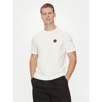 Napapijri T-Shirt S-Badge NP0A4I3N Wei&szlig; Regular Fit