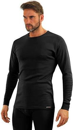 Sesto Senso Chemise à Manches Longues pour Homme ssk (M, Noir)