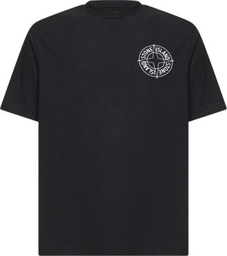 Stone Island Homme, Tops, Noir, Taille: XL T-shirt en coton
