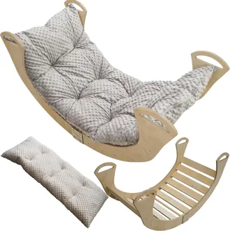 Skyline Furniture Kletterbogen für Kinder - Indoor Bogenwippe aus Holz Handgemachte Holzwippe zum Klettern Bogen nach Pikler Kletterdreieck & Montessori Wippe Skyline K