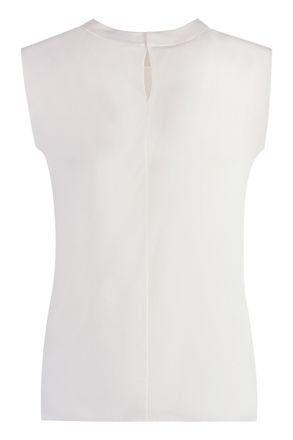 Saint Laurent Womens Silk Top White Vests & Tank Tops