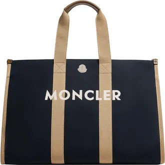 Moncler Moncler Cabas Long En Toile, Homme, Bleu, Taille: Uni