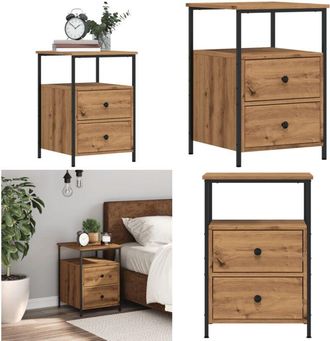 vidaXL Nachttisch Artisan-Eiche 34x35,5x50 cm Holzwerkstoff - Vidaxl