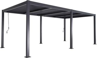 Sweeek Pergola bioclimatique anthracite. aluminium et acier. 3x6m. lames orientables