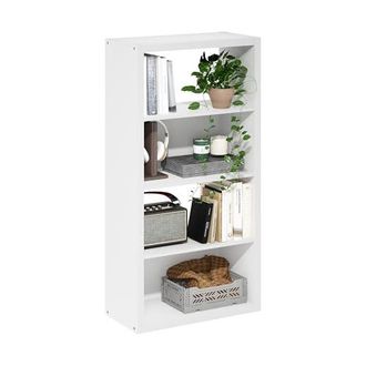 Furinno Viola 4-st&ouml;ckiges Offenes Regal B&uuml;cherregal, B&uuml;cherregal, Wei&szlig;