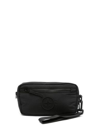 Stone Island pochette &agrave; motif Compass - Noir