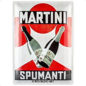 Nostalgic Art Retro Blechschild, 30 x 40 cm, Martini - Spumanti - Geschenk-Idee als Bar-Zubehör, Original Lizenzprodukt (OLP), aus Metall, Vintage Design, Blechschi