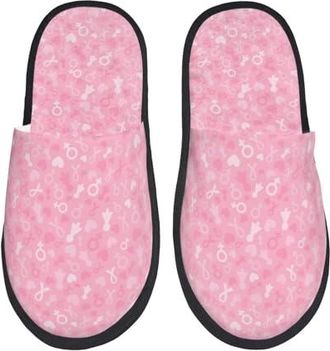 Generic Pantoufles &agrave; Hiver Affiche de sensibilisation au cancer du sein Unisex Chaussons Femme Confortable Antid&eacute;rapant Pantoufles Maison Homme Adulte L
