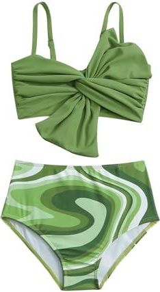 Generic Bikini pour femme - Sexy et &eacute;l&eacute;gant - Deux pi&egrave;ces - Col en V - Triangle - Push Up - Maillot de bain - Maillot de bain ventre plat - Bas de bikini - So