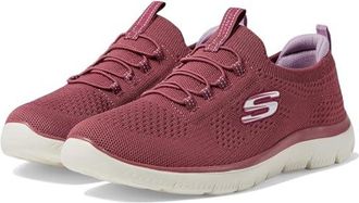 Skechers Femme Summits Top Player, Dark Mauve Knit Lavender Trim, 40 EU