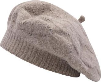 ZLYC B&eacute;ret pour Femme, Motif de c&acirc;ble Brun Clair, Taille Unique