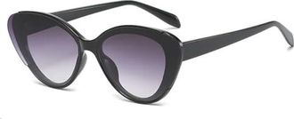 Generic Lunettes de soleil rondes pour femme avec petit cadre Street Shot UV400, noir/gris, Taille unique