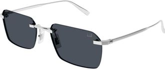 Dunhill unisex, Accessoires, Gris, Taille: 56 MM Lunettes de soleil rectangulaires en titane