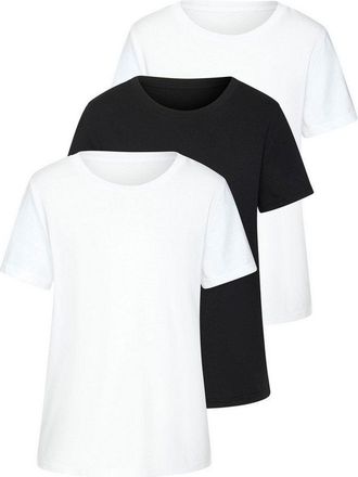 Beach Time T-Shirt mit modischem Schlitz am Saum (3er-Pack) aus hochwertiger Baumwoll-Qualität