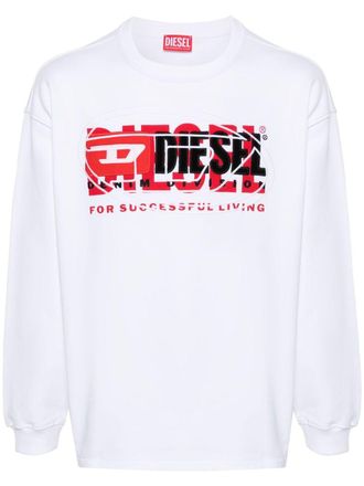 Diesel Sweatshirt mit Logo-Print - Wei&szlig;