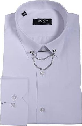 TruClothing Chemise en Popeline Blanche pour Homme avec Barre et cha&icirc;ne de Fermeture de col Style habill&eacute; et Classique - Blanc XXL