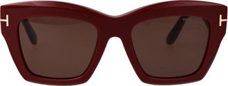 Tom Ford Femme, Accessoires, Rouge, Taille: 52 MM Lunettes de soleil &eacute;l&eacute;gantes Ft1191/S