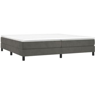 vidaXL Sommier &agrave; ressorts de lit Gris fonc&eacute; 200x200 cm Velours