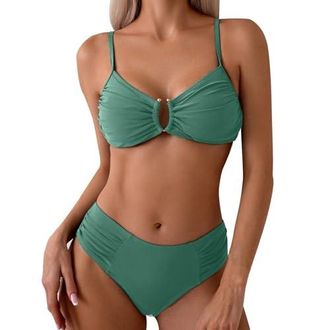Generic Ensemble bikini sexy et &eacute;l&eacute;gant - Deux pi&egrave;ces - Col en V - Triangle - Push Up - Bikini de plage - Maillot de bain incurv&eacute; - Haut de bikini avec rembou