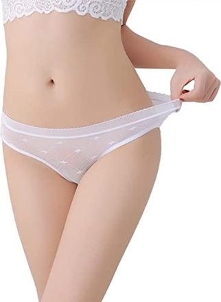Generic Culottes en Dentelle pour Femmes Sexy Translucide Slips Ultra Minces Taille Basse Culotte sans Couture sous-VêTements Extensible Bikini Shorties Linge