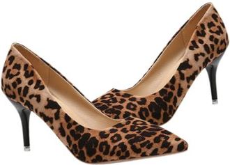 Yarnow Escarpins L&eacute;opard pour Femmes &agrave; Talons Hauts Simples Taille 40 Bout Effil&eacute; Chaussures Mode pour Soir&eacute;e Mariage et F&ecirc;te Motif Imprim&eacute; Animalier