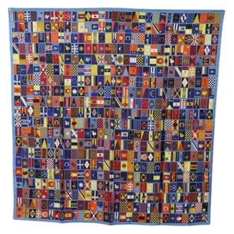 Herm&egrave;s Pre-owned Vintage Silk Scarf - Femme - Pre-owned - Bleu - Taille: ONE Size