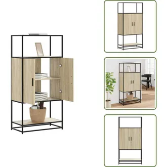 vidaXL VidaXL Highboard Sonoma-Eiche 68x35x139 cm Holzwerkstoff und Metall
