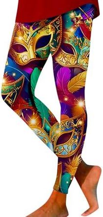 Generic Collants et leggings Mardi Gras athl&eacute;tique pour carnaval, bal masqu&eacute; pour femme, pantalon moulant, legging de yoga taille haute pour lhiver, pantalon 