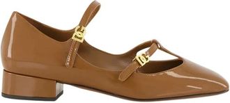 Dolce & Gabbana Femme, Chaussures, Brun, Taille: 39 EU Escarpins Mary Jane &agrave; talon moyen en cuir verni