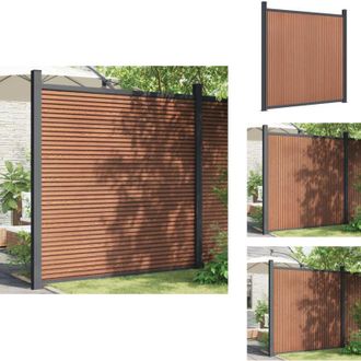 vidaXL Zaunelement mit 2 Pfosten Braun 180x186 cm WPC - Gartenzaun - Sichtschutzzaun - Holz-Kunststoff-Komposit - WPC Zaun - Brown