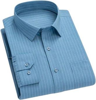 Generic Chemise ray&eacute;e &agrave; manches longues pour homme - Style formel - Doux - D&eacute;contract&eacute; - Pour le bureau, 3213, XXL