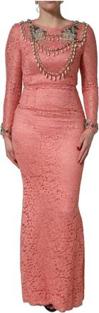 Dolce & Gabbana Femme, Robes, Rose, Taille: 38 FR Long Sleeves Mermaid Dress